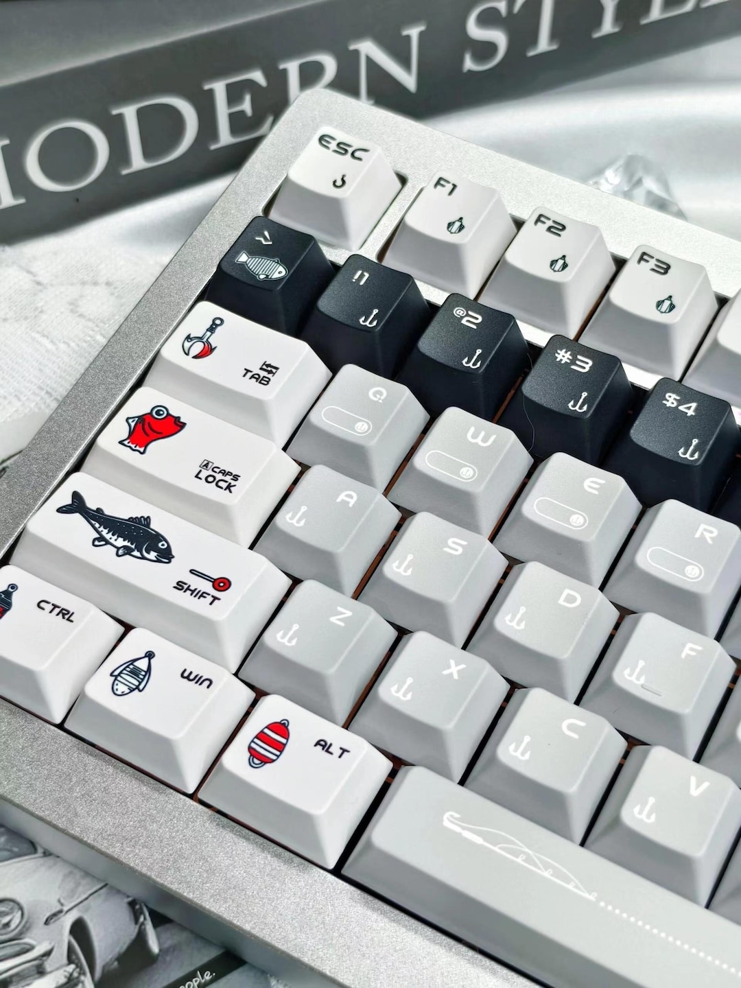 Go Fishing PBT Keycaps, Keycap Set, Artisan Keycap for Cherry MX ...