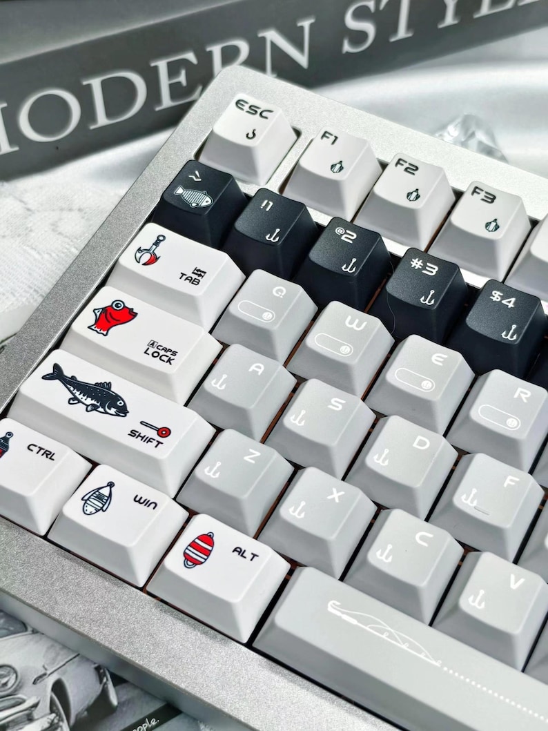 Go Fishing PBT Keycaps, Keycap Set, Artisan Keycap for Cherry MX ...