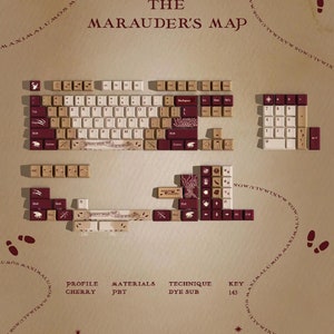 Mischief Managed Keycap Set: PBT Cherry Profile, Mechanical Keyboard - Etsy