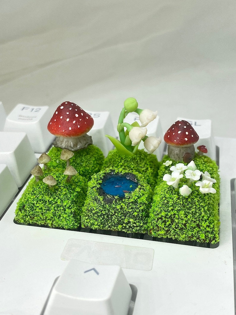 Mushroom House Artisan Keycap: Lily of the Valley, Cherry MX Keyboard ...