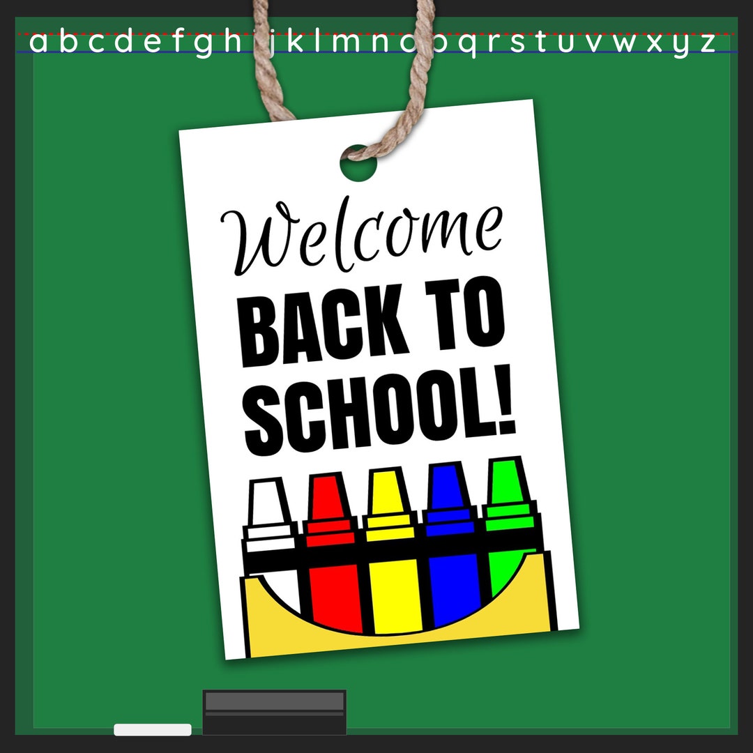 Welcome Back to School Box of Crayons Tag - Etsy