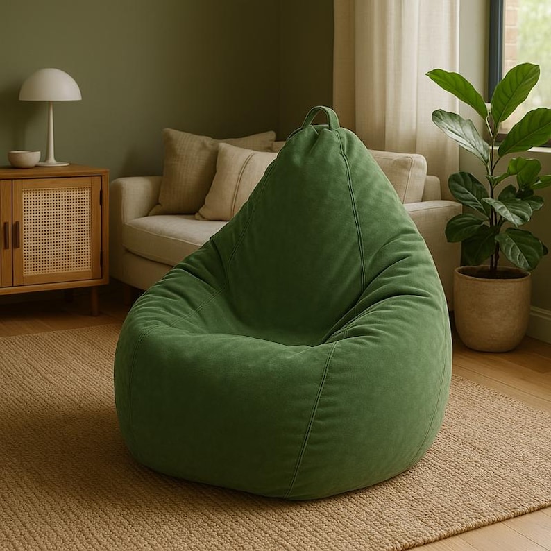 Green Bean Bag Chair: Adult, Teen, Kid Seating - Made in USA - Etsy
