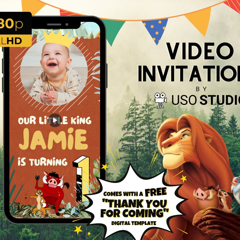 Lion King Invitation - Etsy