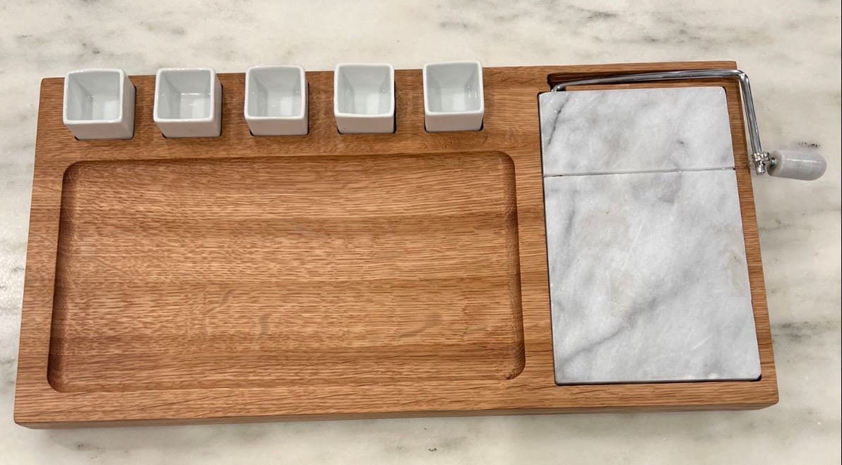 Charcuterie Board With Inlayed Marble Cheese Cutter - Etsy