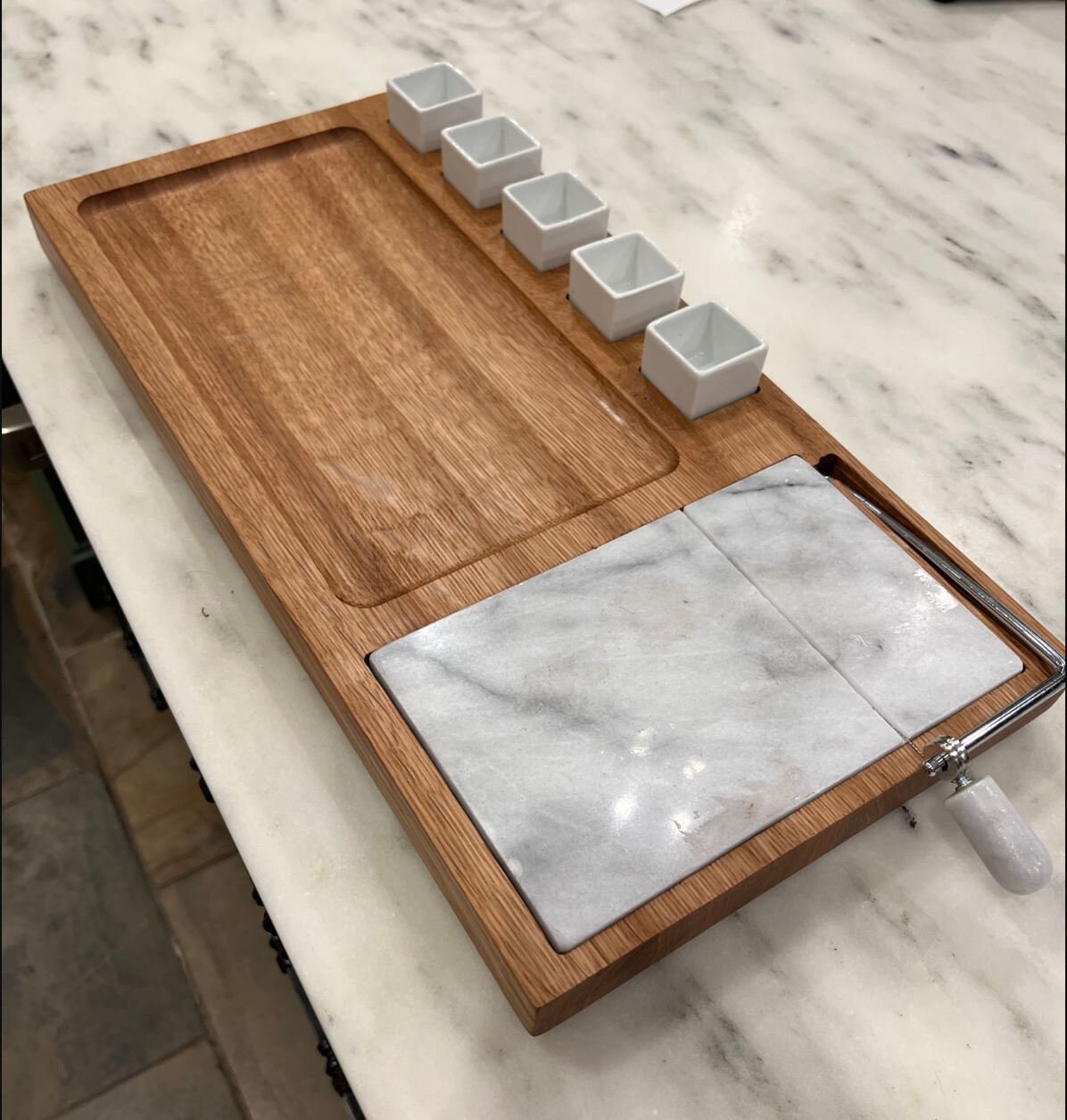 Charcuterie Board With Inlayed Marble Cheese Cutter - Etsy
