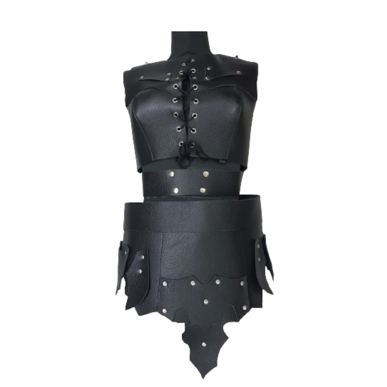 Women Handmade Warrior LARP Kilt Set Leather Body Armor - Etsy