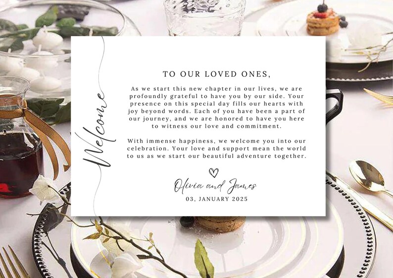 Classic and Modern Wedding Note Template Wedding Itinerary - Etsy
