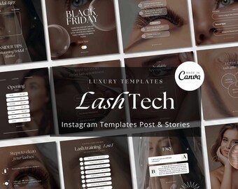 Lash Tech Artist Instagram Reels Lash Stylist Post Templates Lash Tech ...
