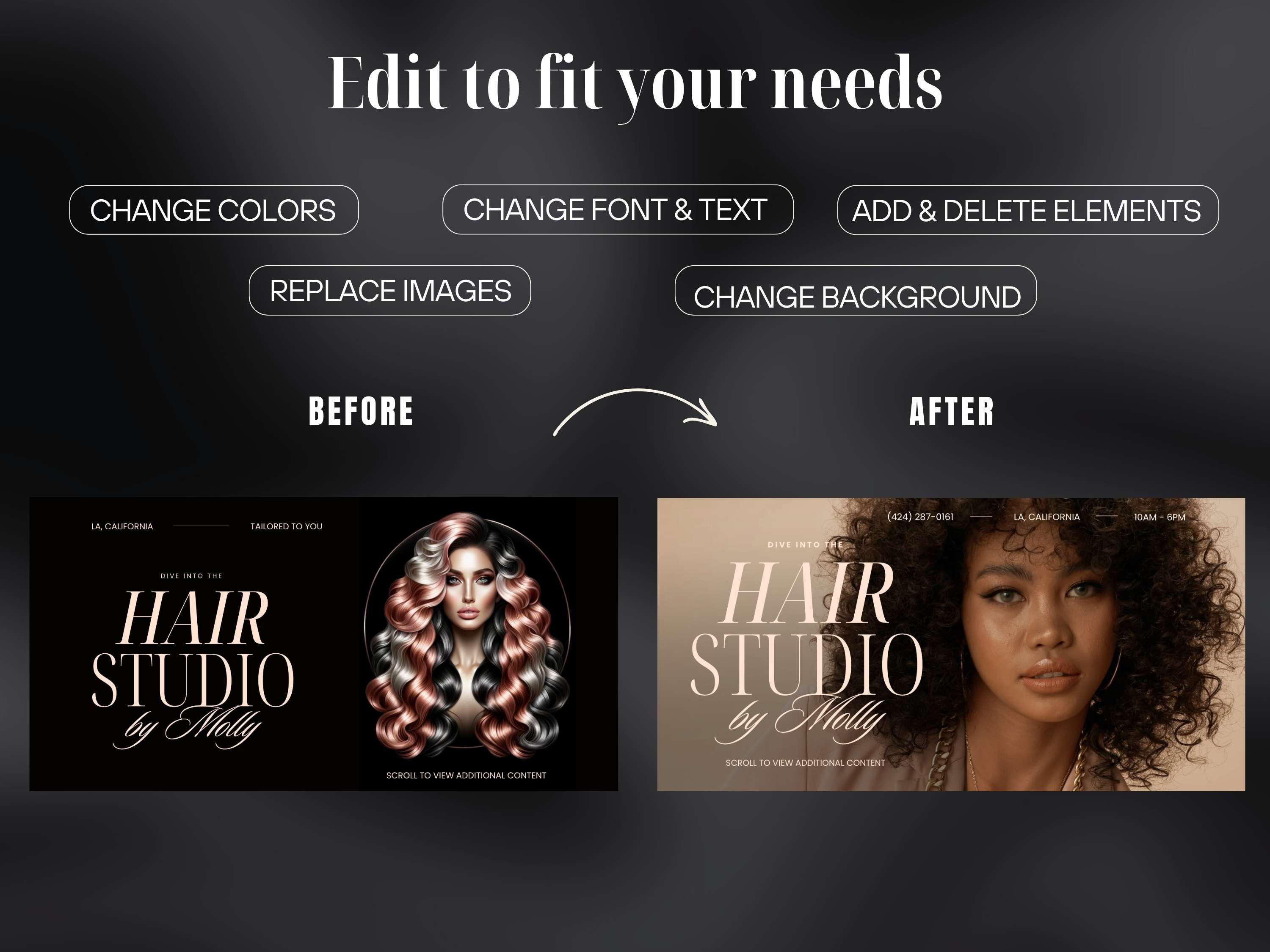 Editable Acuity Template, Hair Stylist Acuity Scheduling Template, Hair ...