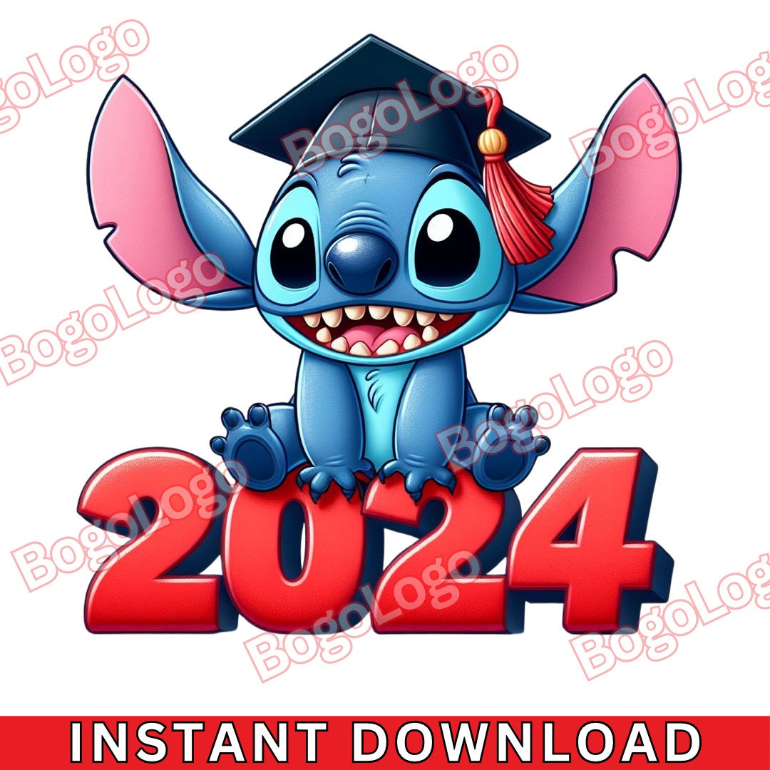 Cute Stitch Graduation PNG Blue Stitch Graduate PNG 2024 Stitch Png ...