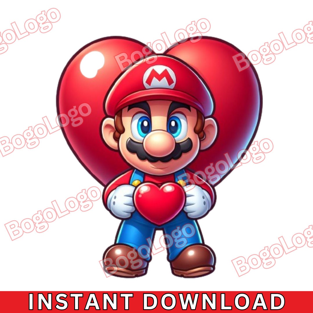 Cute Mario Love PNG Super Mario Love PNG Heart Happy Valentines Day Red ...