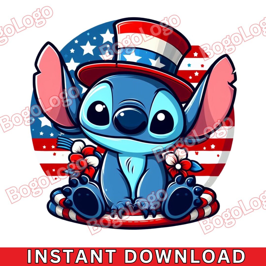 Stitch Fourth of July Png USA America Png Patriotic Flag Png ...