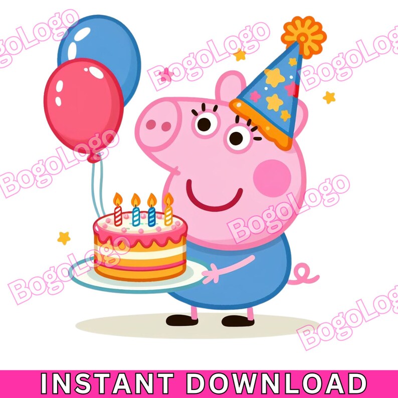 Cute Pig Birthday PNG Pink Birthday Peppa PNG Happy Birthday Peppa Pig ...