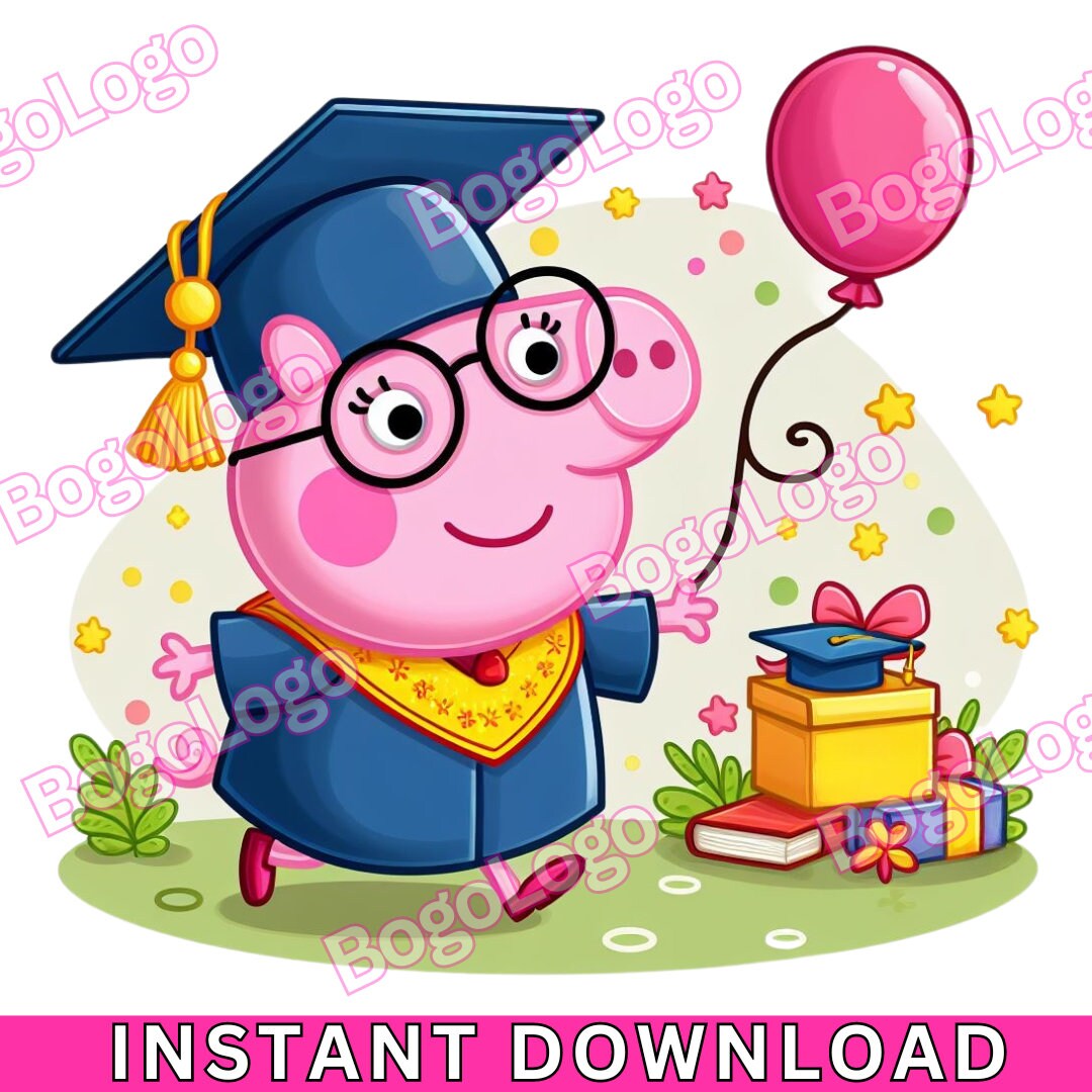 Peppa Pig Abschlussfeier PNG Abschluss-Feier Schwein Graduate PNG Rosa ...