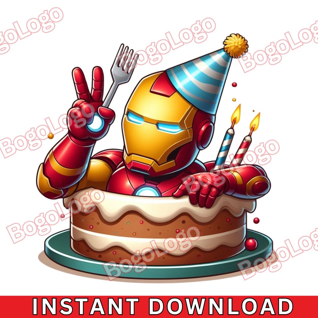 Fun Iron Man Birthday PNG Hero Birthday Avenger PNG Happy Birthday ...