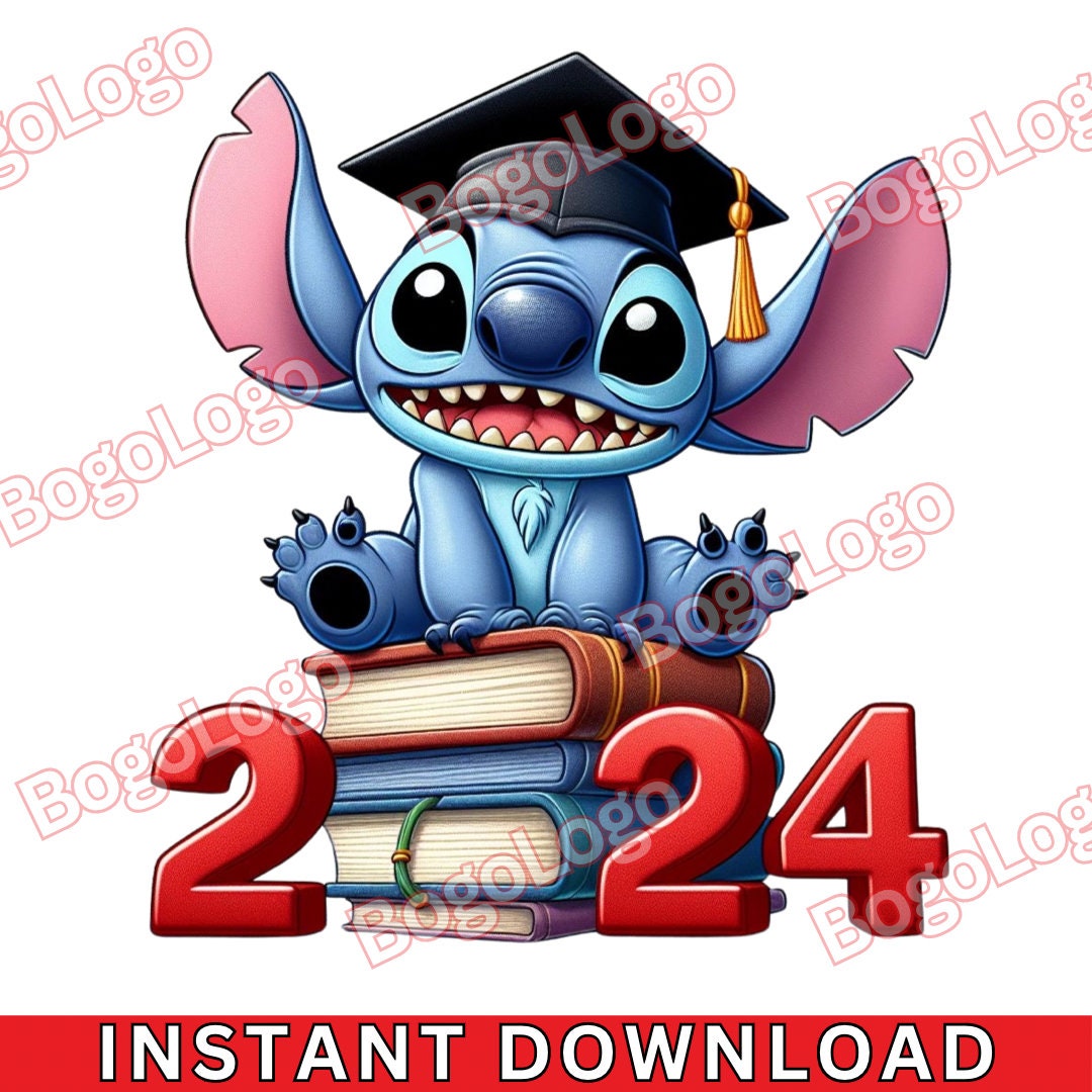 Cute Stitch Graduation PNG Blue Stitch Graduate PNG 2024 Stitch Png ...