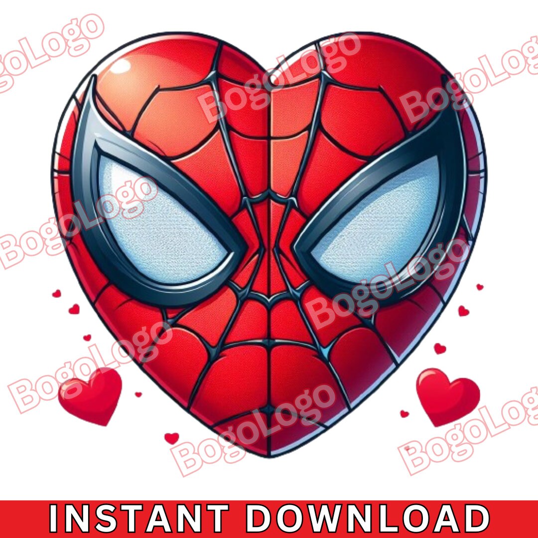 Spidey Heart Shaped Mask PNG Red Hearts Spidey Mask Valentine Love PNG ...