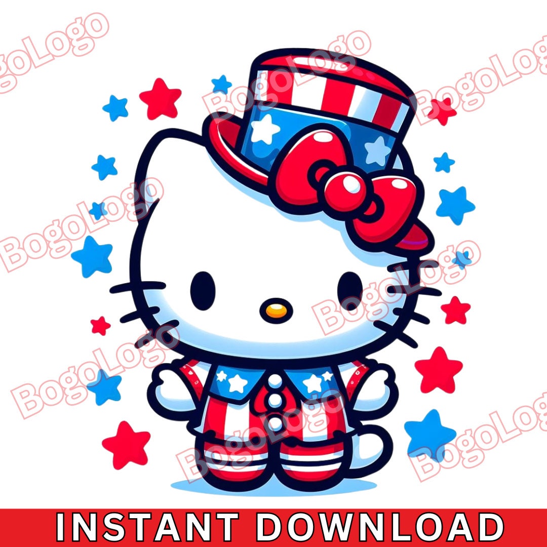 Kitty Fourth of July Png USA America Png Patriotic Flag Png ...