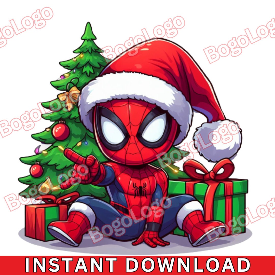 Spidey Christmas PNG Santa Hat Spidey PNG Spidey Santa PNG Christmas ...