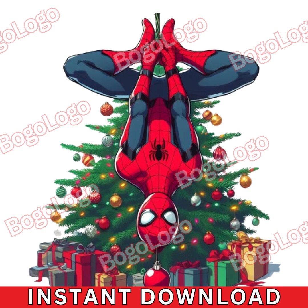 Buy Upside Down Spidey PNG Spidey Christmas PNG Christmas Tree ...