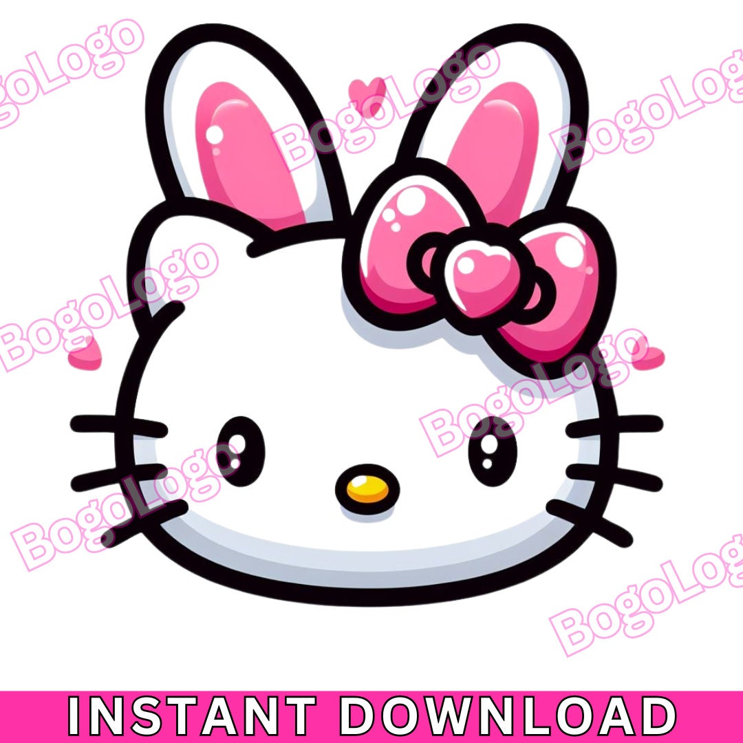Hello Easter Bunny Kitty PNG Easter Eggs PNG Bunny Ears Happy Easter ...