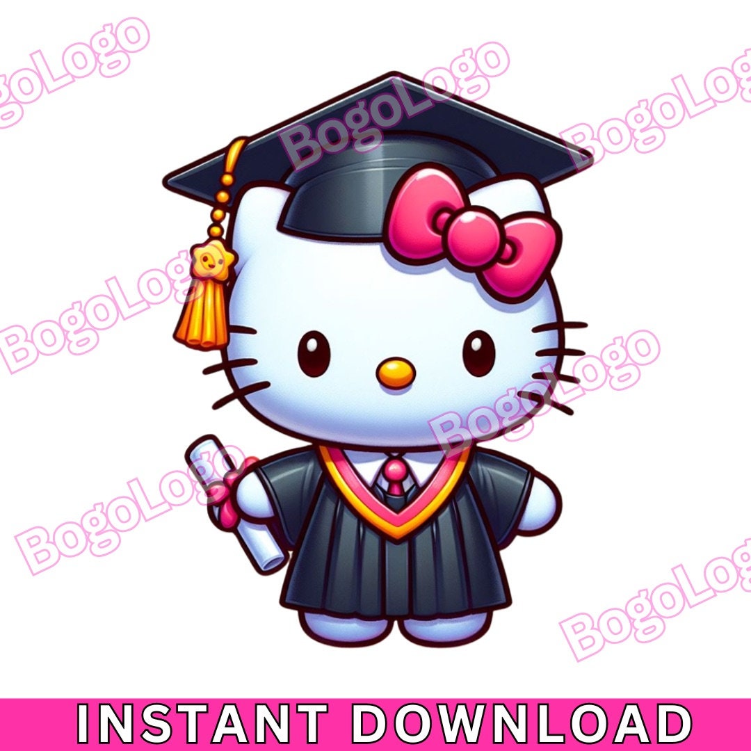 Pretty Cat Graduation PNG Graduation Celebration Cat Graduate PNG Pink ...