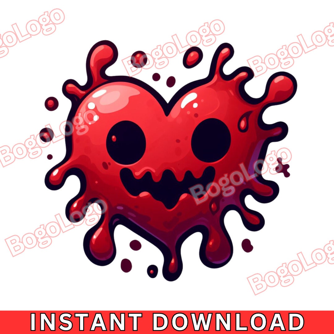 Spooky Red Heart Spooky Season SVG PNG Heart Splat - Etsy