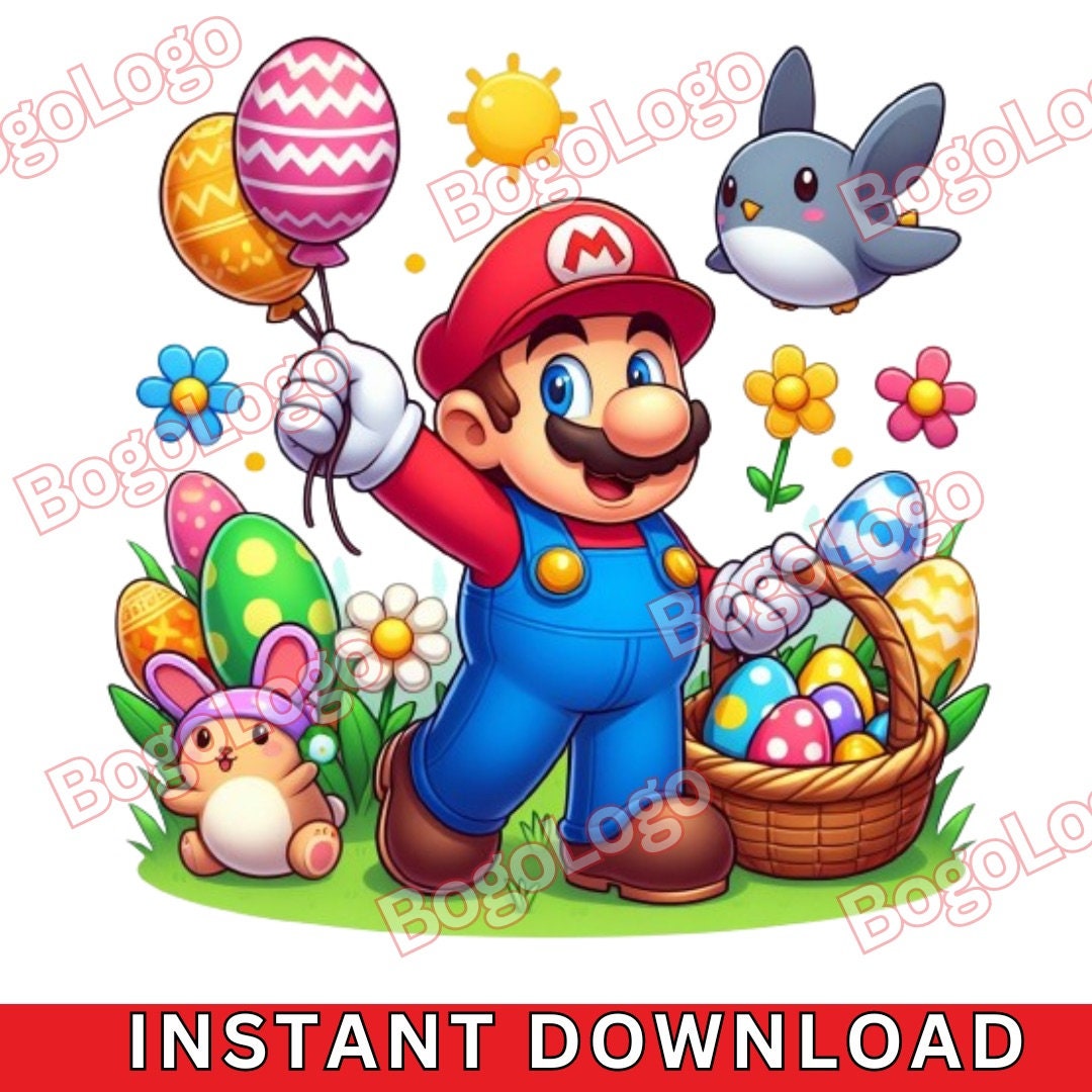 Osterspaß Mario PNG Ostereier PNG Frohe Ostern PNG Mario Osternest Bunt ...