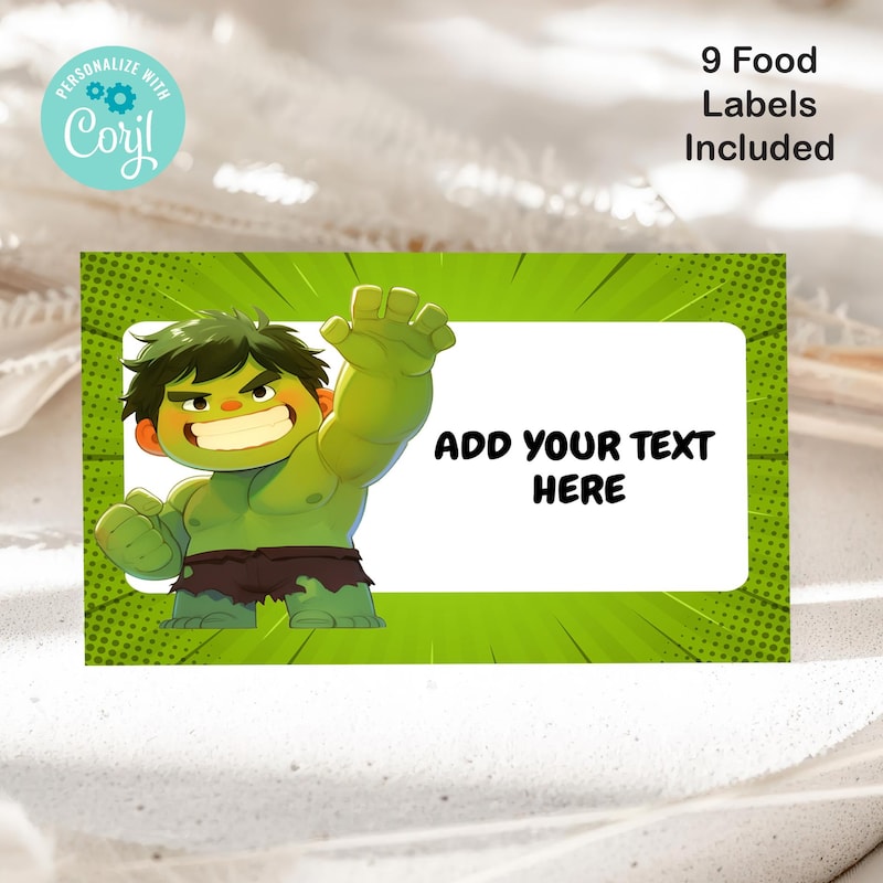Superhero Food Label - Etsy