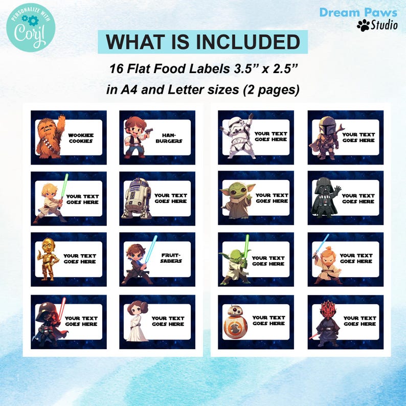 16 Editable and Printable Star Wars Food Labels Template, Star Wars ...