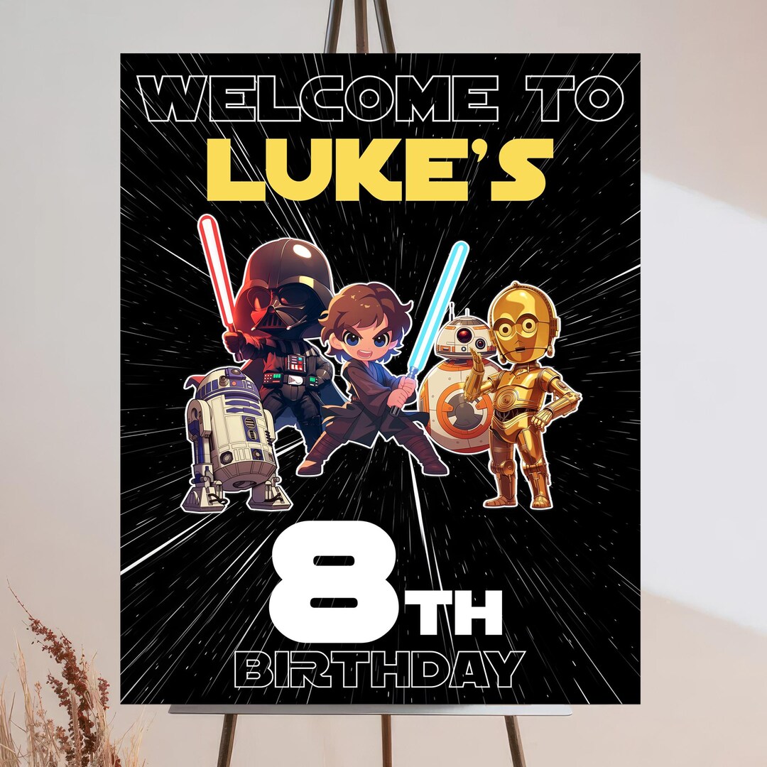 Welcome Sign Star Wars, Printable Star Wars Welcome Sign Template, Star ...