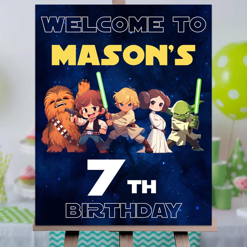 Star Wars Welcome Sign Template: Customizable Birthday Party Poster ...