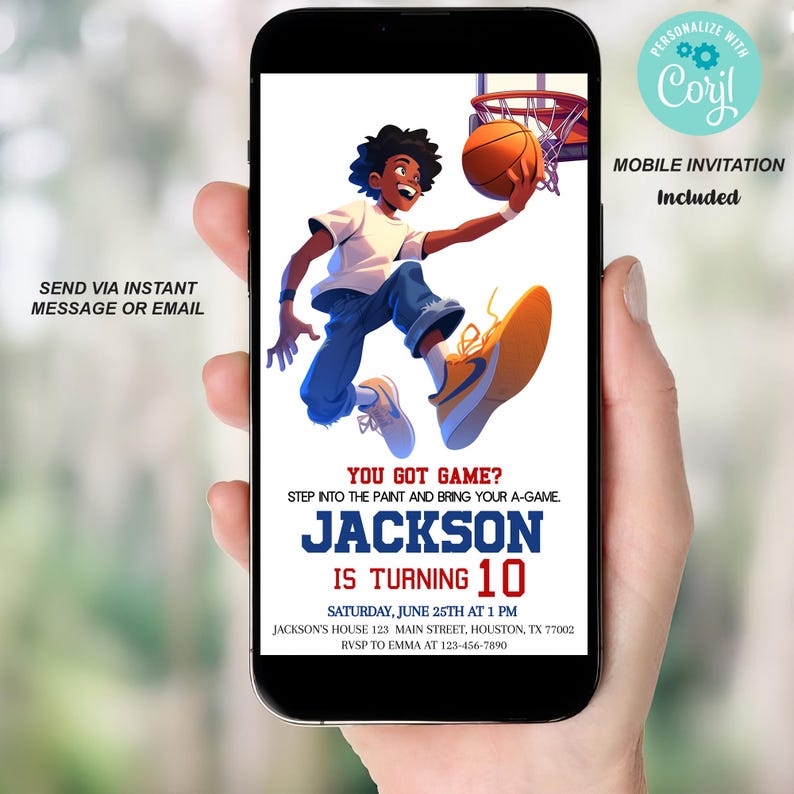 Basketball Birthday Party Invitation: NBA Theme, Any Age (digital ...