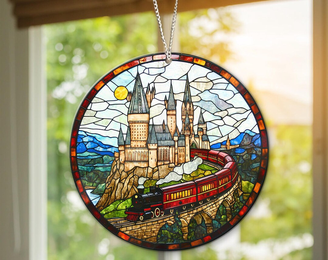 Hogwarts Express Train Suncatcher Ornament Wizard School Acrylic Window ...