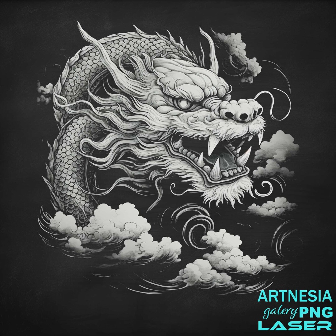 Dragon PNG Laser Engraving File for Slate Coaster, Laser Ready Design ...