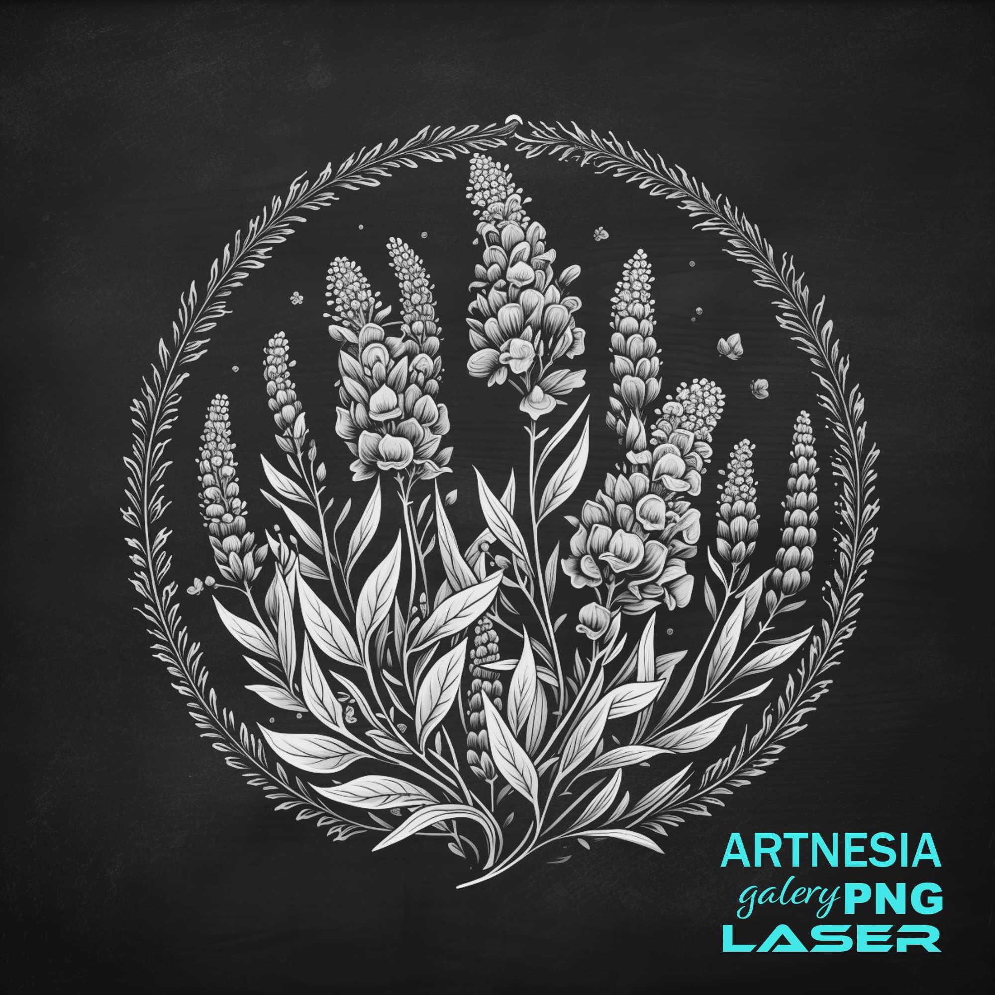 Lavender Flower PNG Laser Engraving File for Slate Coaster, Laser Ready ...