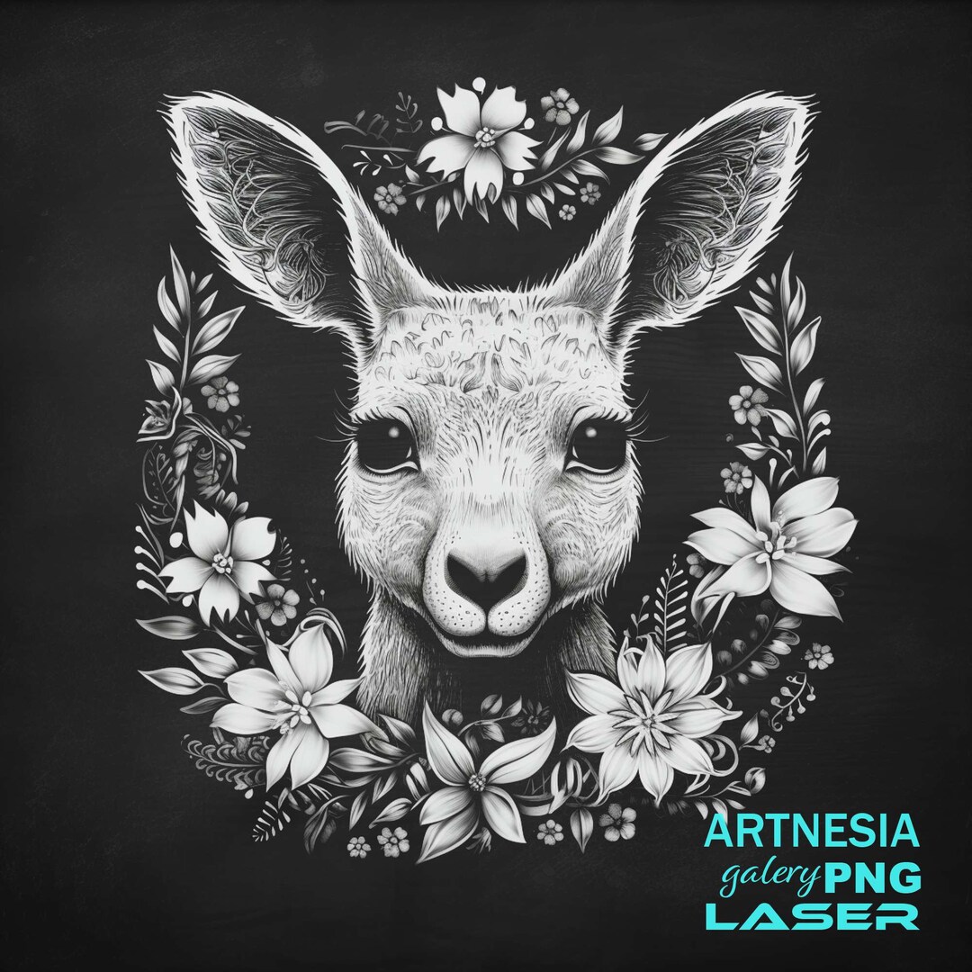 Kangaroo PNG Laser Engraving File for Slate Coaster, Laser Ready Design ...