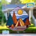 Camping Scene Stained Glass Pattern, Camping Suncatcher, Stained Glass ...