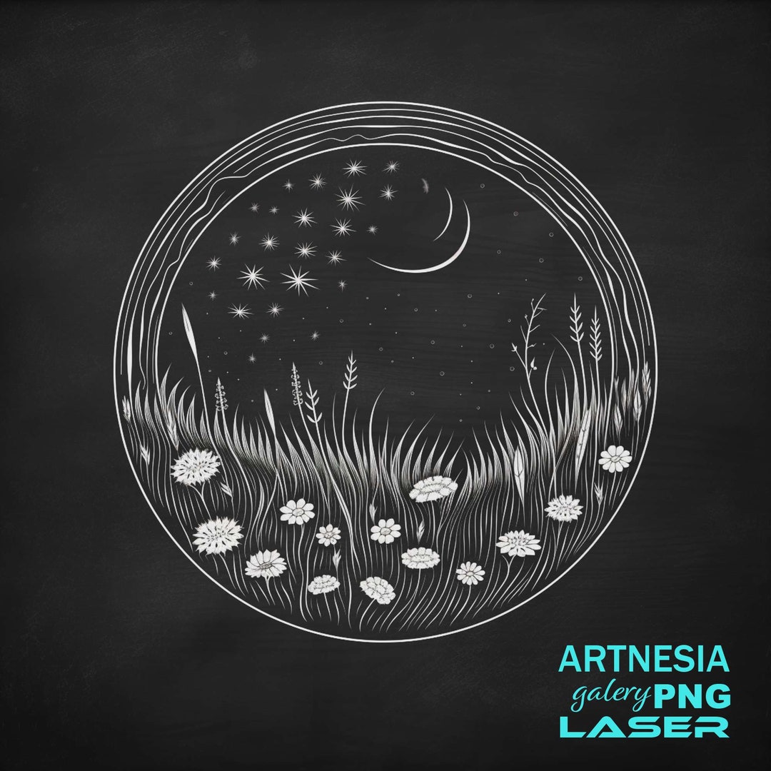 Grass Land PNG Laser Engraving File for Slate Coaster, Laser Ready ...