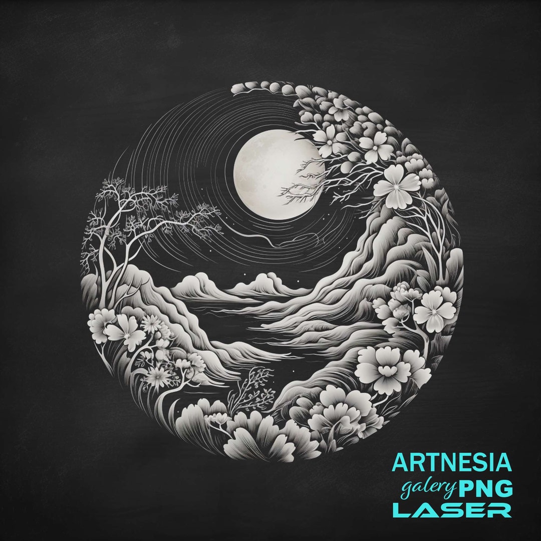 River PNG Laser Engraving File for Slate Coaster, Laser Ready Design ...