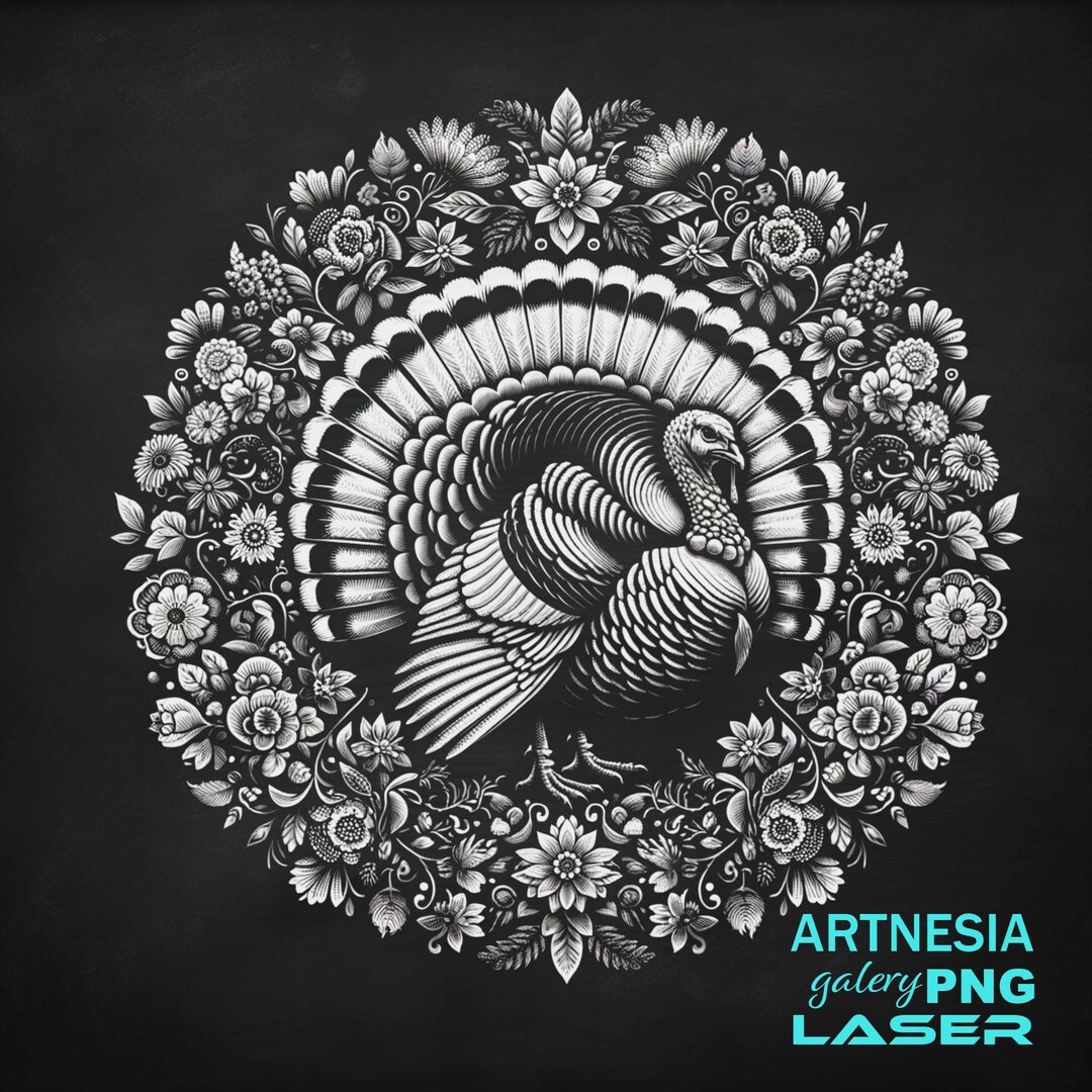 Turkey V2 PNG Laser Engraving File for Slate Coaster, Laser Ready ...