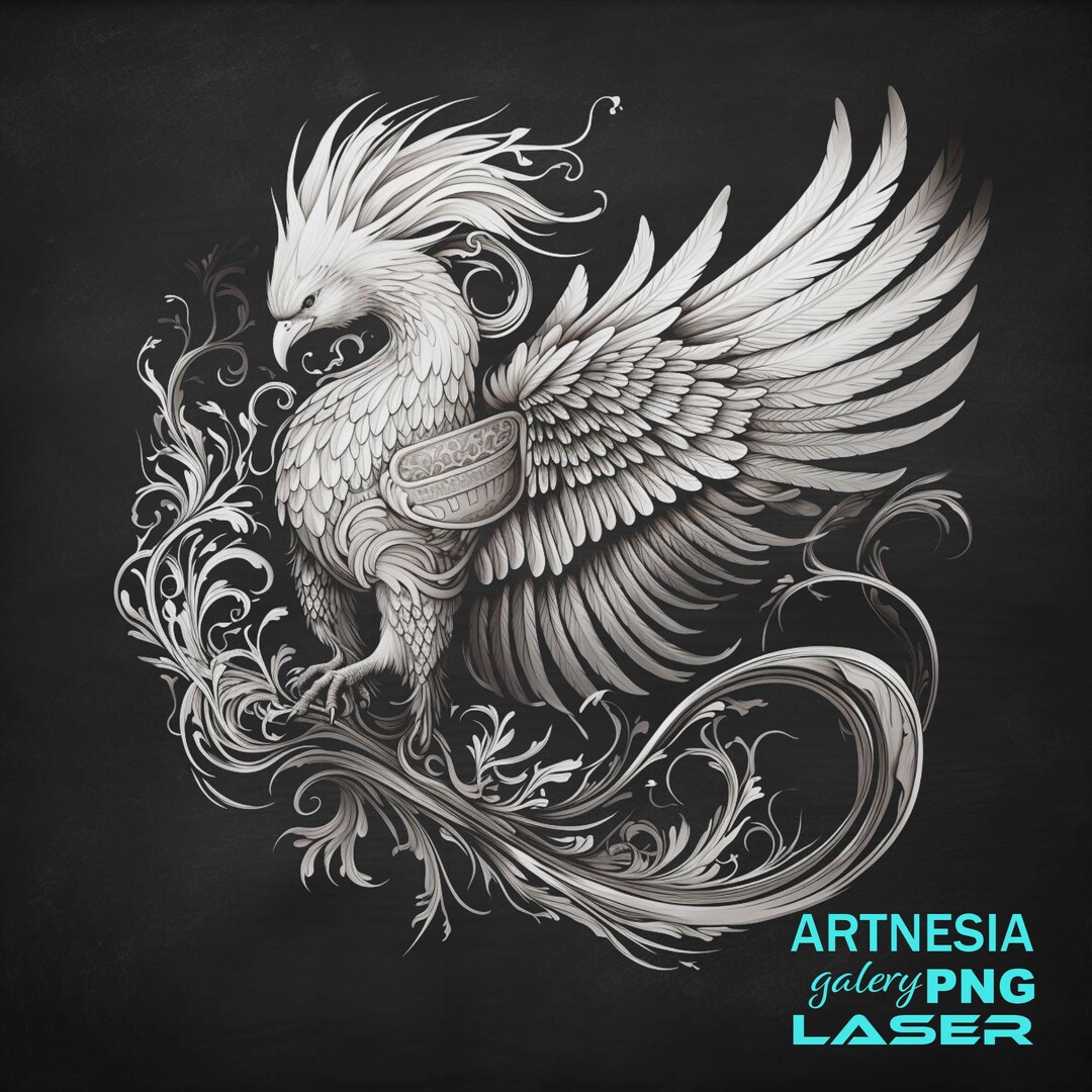 Phoenix PNG Laser Engraving File for Slate Coaster, Laser Ready Design ...