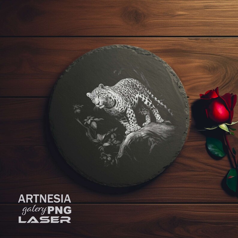 Jaguar PNG Laser Engraving File for Slate Coaster, Laser Ready Design ...