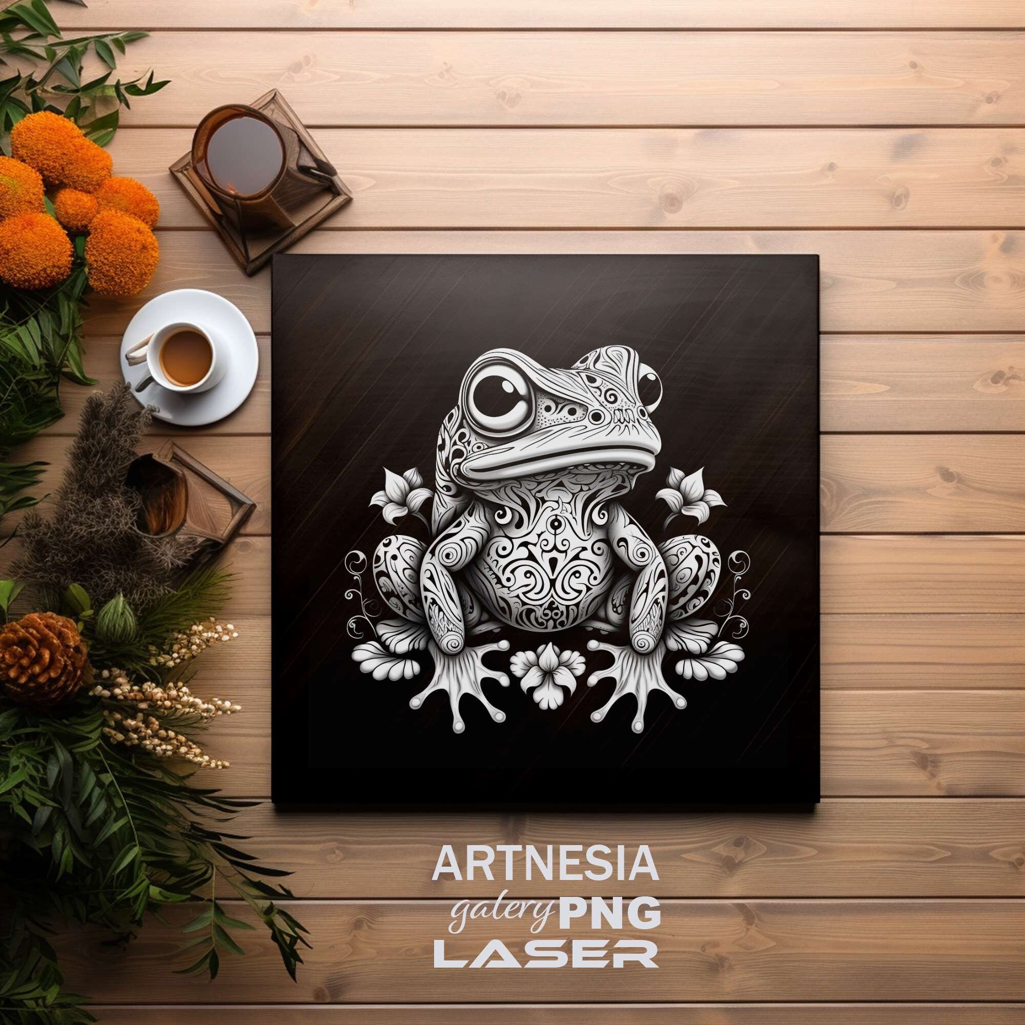 Frog PNG Laser Engraving File for Slate Coaster, Laser Ready Design ...