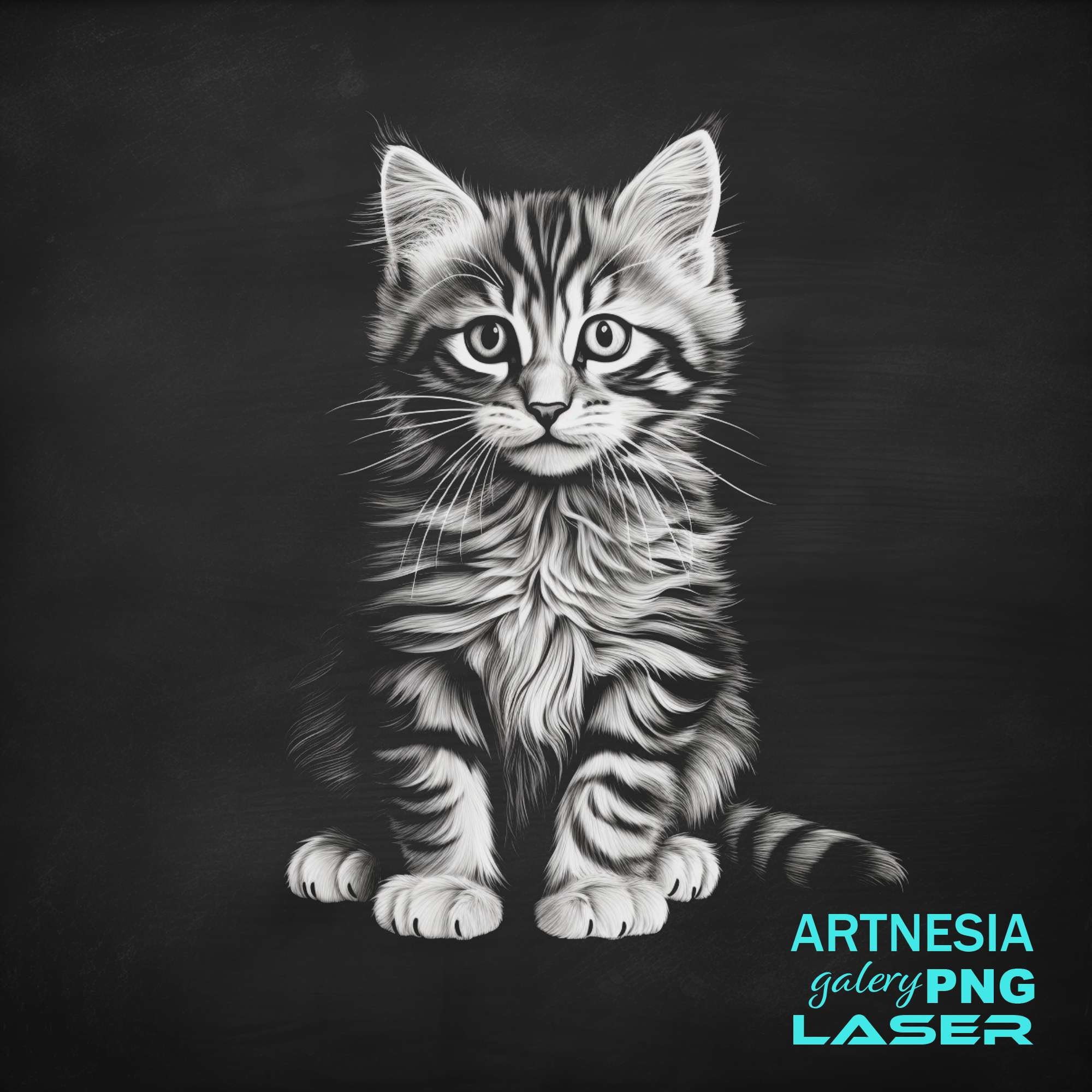 Realistic Cat PNG Laser Engraving File for Slate Coaster, Laser Ready ...