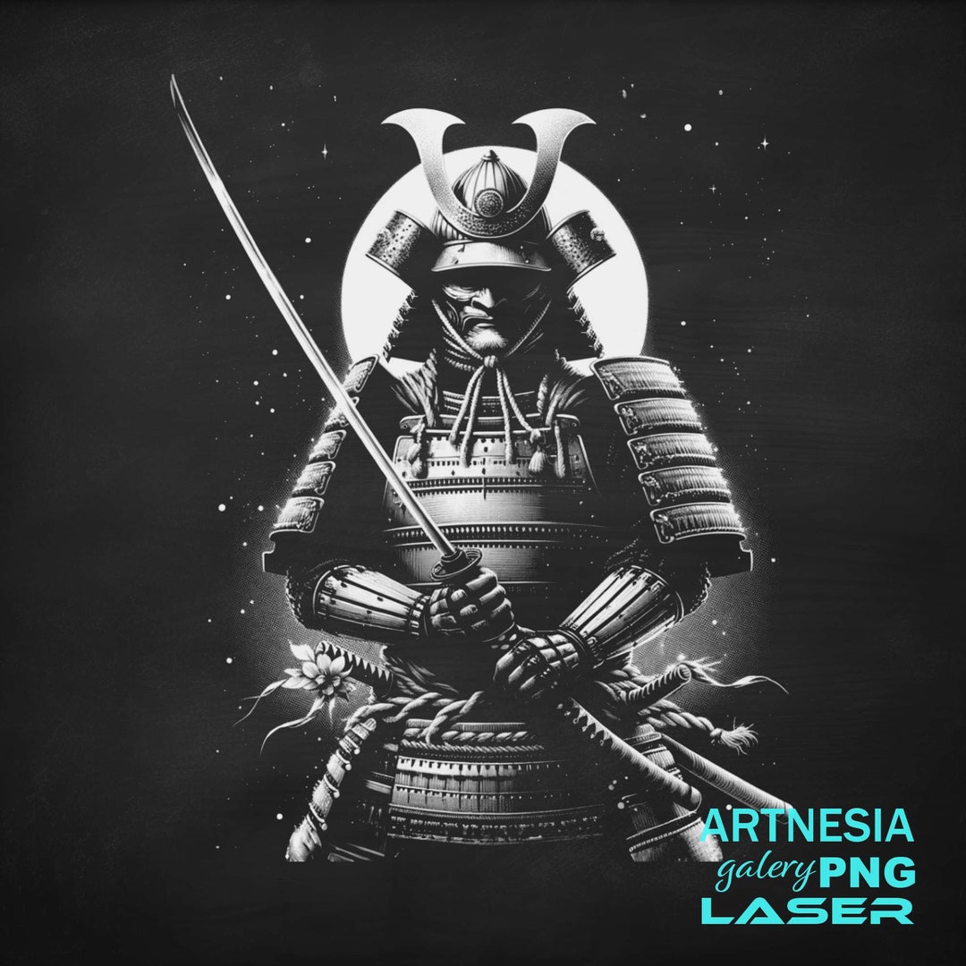 Samurai V2 PNG Laser Engraving File for Slate Coaster, Laser Ready ...