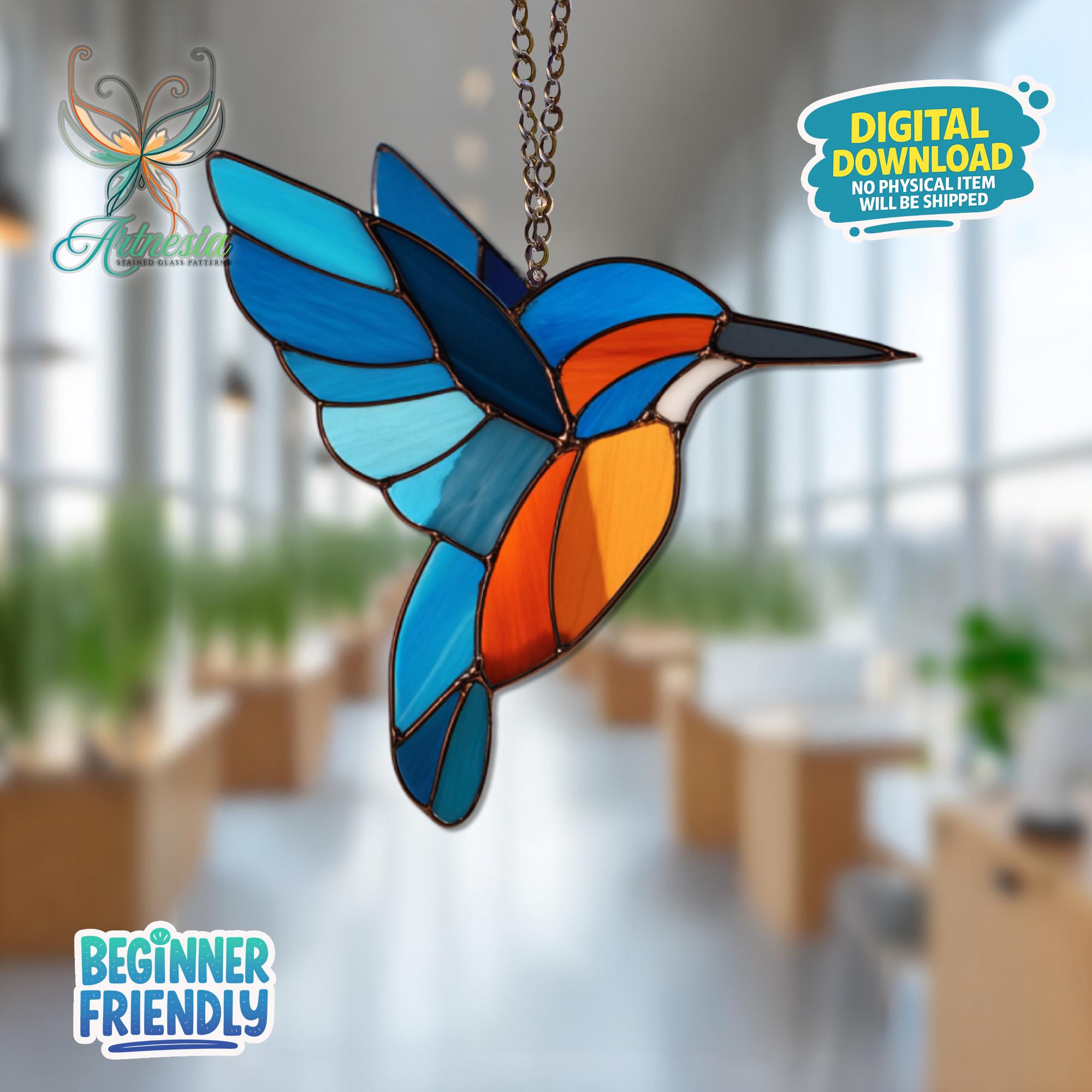 Flying Kingfisher Stained Glass Pattern, Kingfisher Stained Glass ...
