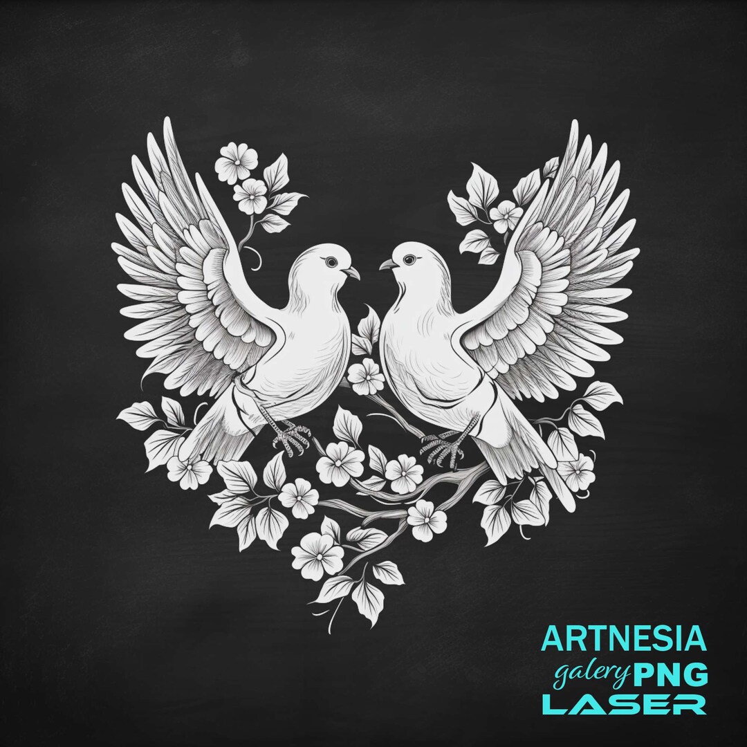 Dove PNG Laser Engraving File for Slate Coaster, Laser Ready Design ...