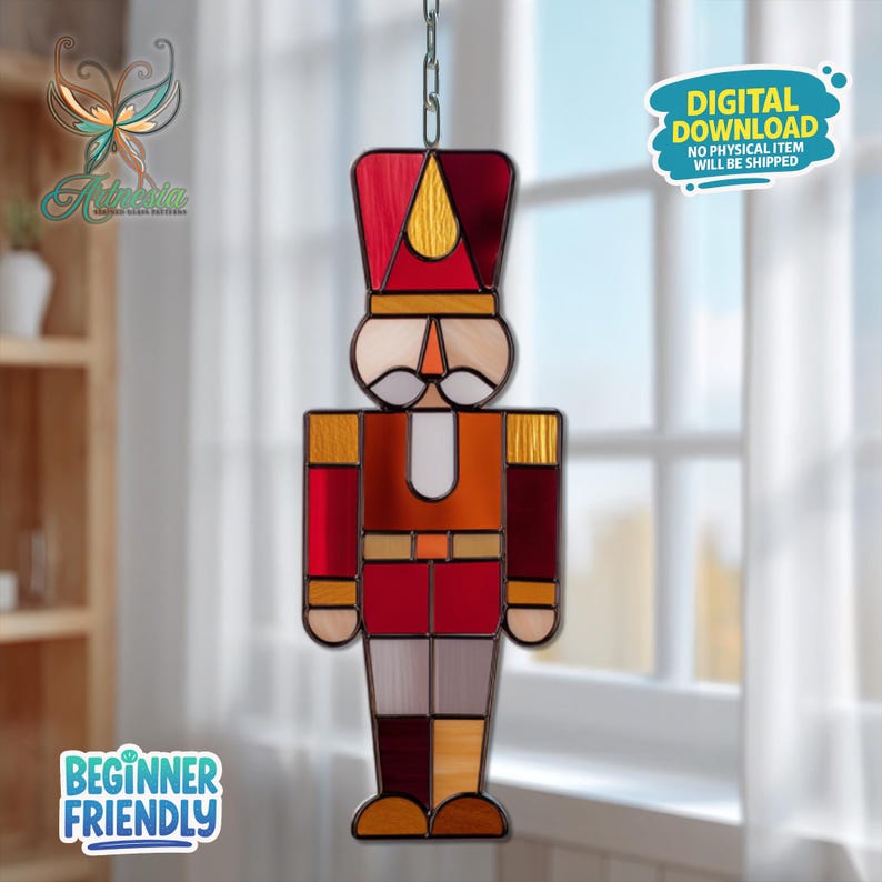 Nutcracker Stained Glass, Nutcracker Suncatcher, Nutcracker Crafting ...