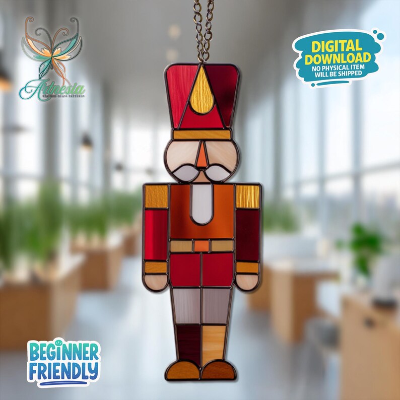 Nutcracker Stained Glass, Nutcracker Suncatcher, Nutcracker Crafting ...